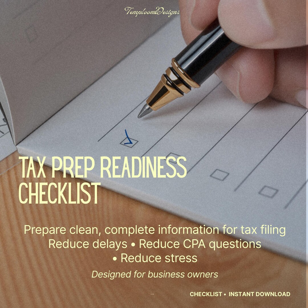 Tax Prep Readiness Checklist | Business Tax Preparation | CPA Prep ...