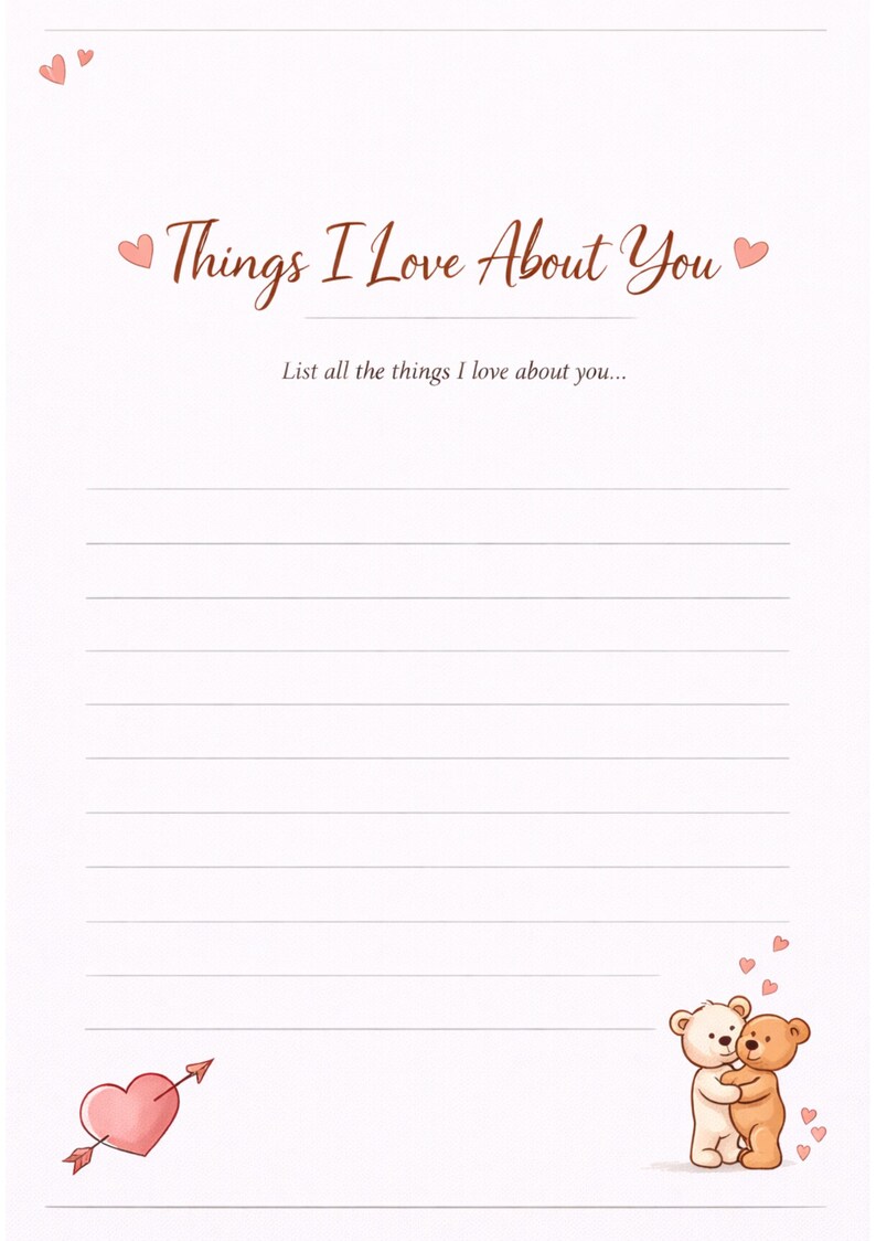Valentine Activity Book for Couples Love Journal 20 Pages - Etsy