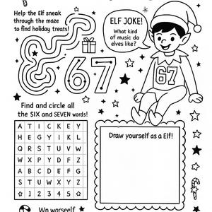Elf Activity Pack | Christmas Maze, Jokes, Coloring (printable) - Etsy