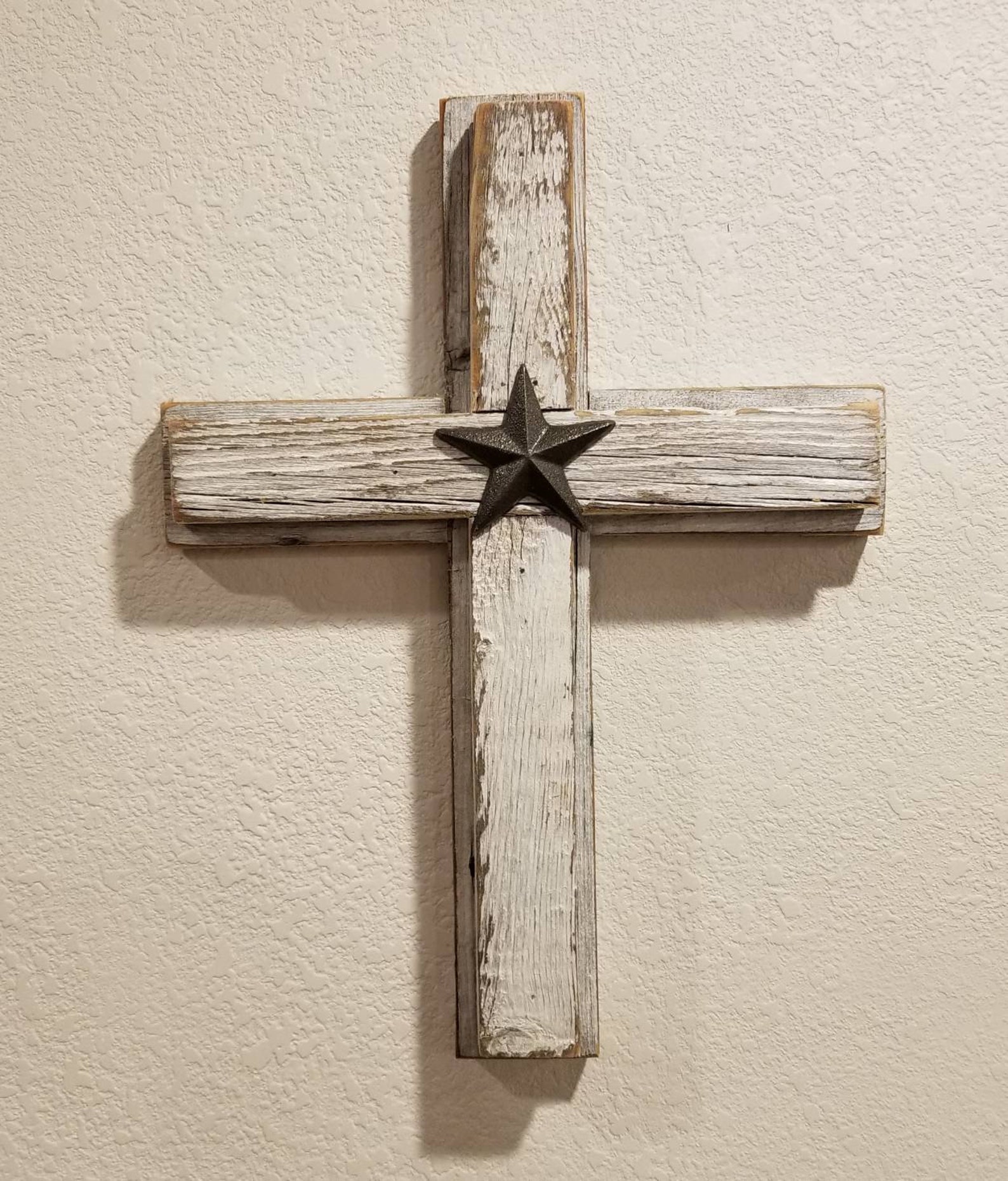 Rustic Distressed White Wooden Cross - Etsy