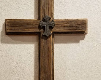 Rustic Distressed White Wooden Cross | Etsy