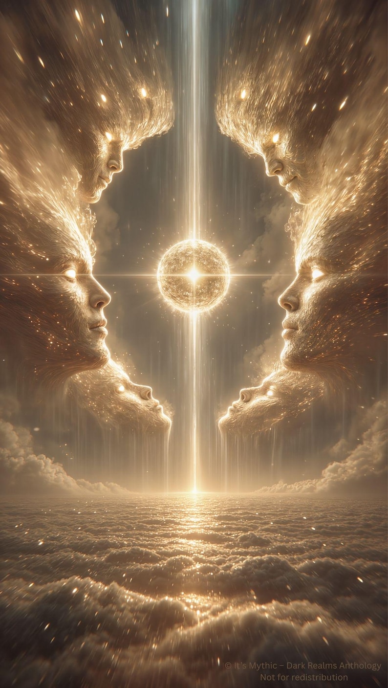 Celestial Golden Faces and Divine Light Sphere – Ethereal Heaven Energy ...