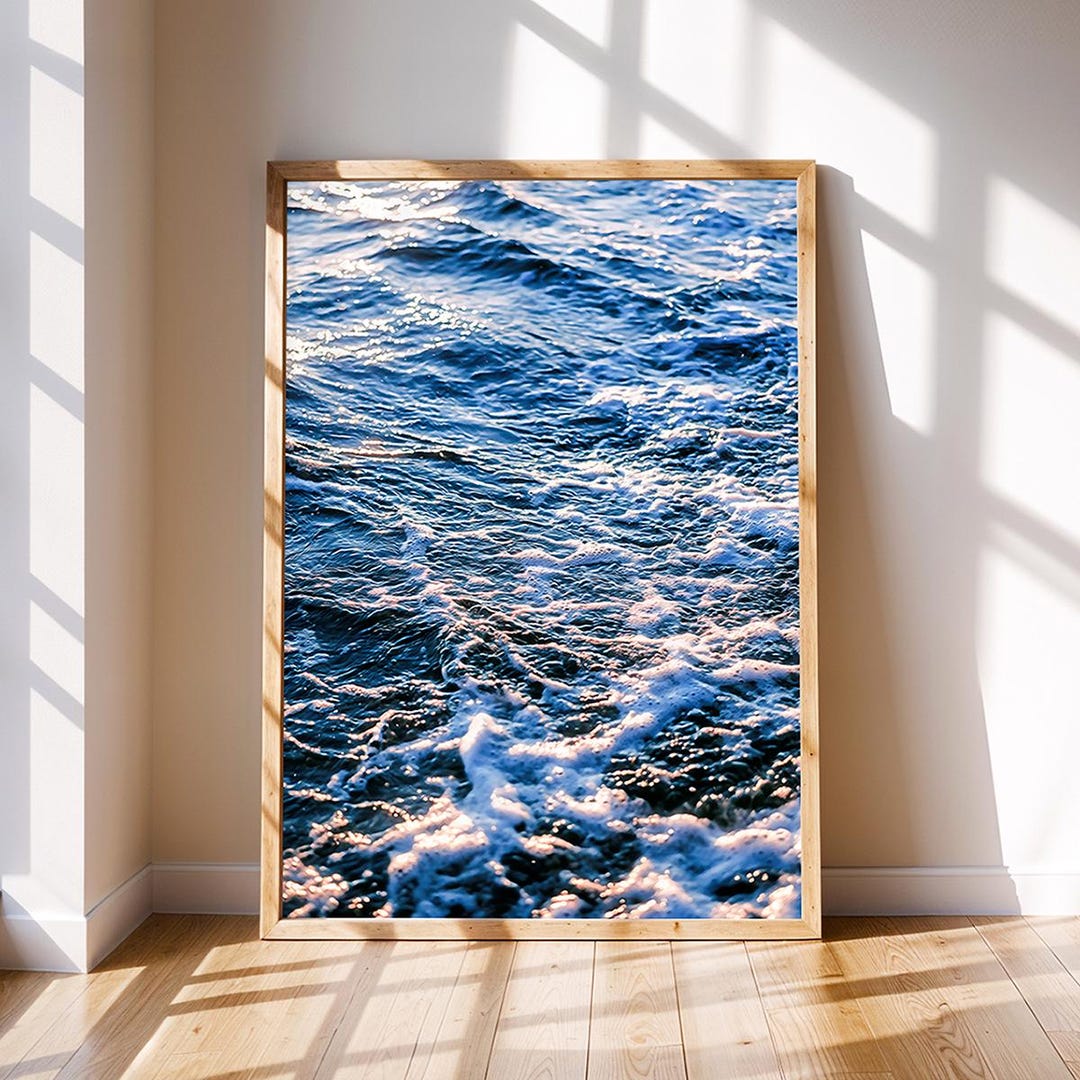 Colorful Ocean Wave Art Print | Abstract Turquoise Waves Coastal Decor ...