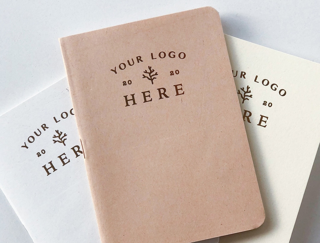 Personalized Golden Foil Notebooks Print Your Own Cover Text, Logo ...