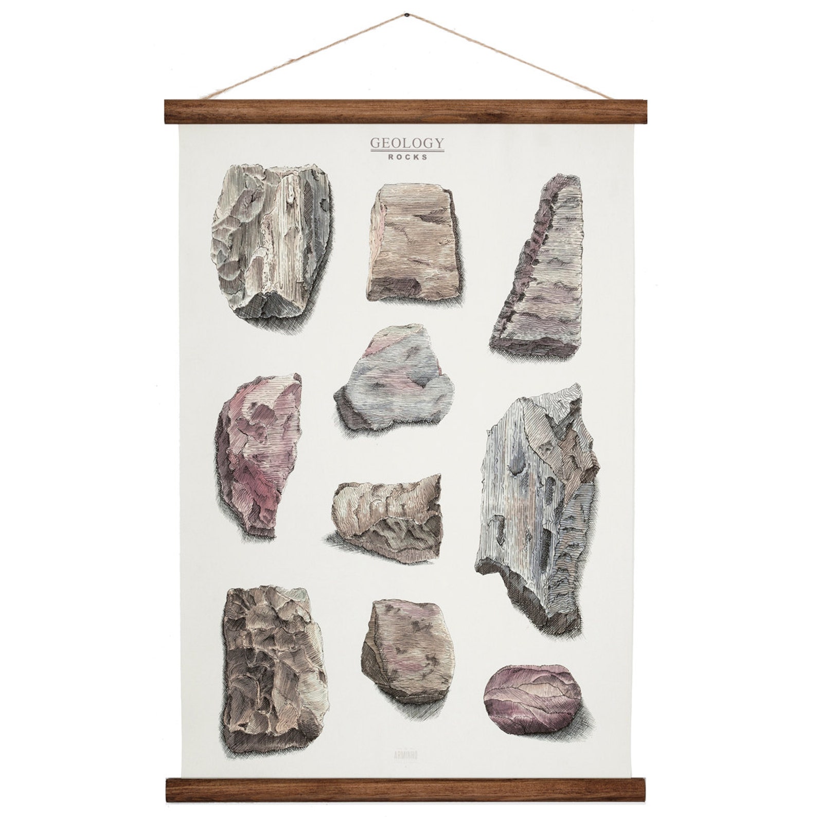 Geology Rocks Canvas Poster Vintage Educational Chart | Etsy