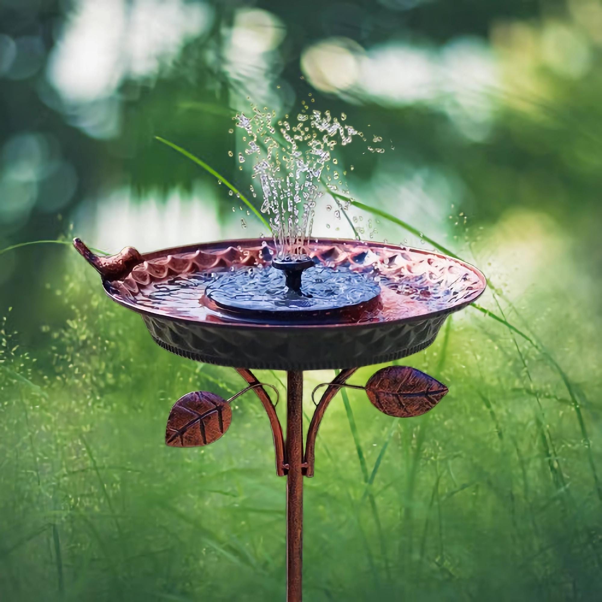 Metal Bird Bath With Stake | Modern Bird Bath | Handmade Bird Bath ...
