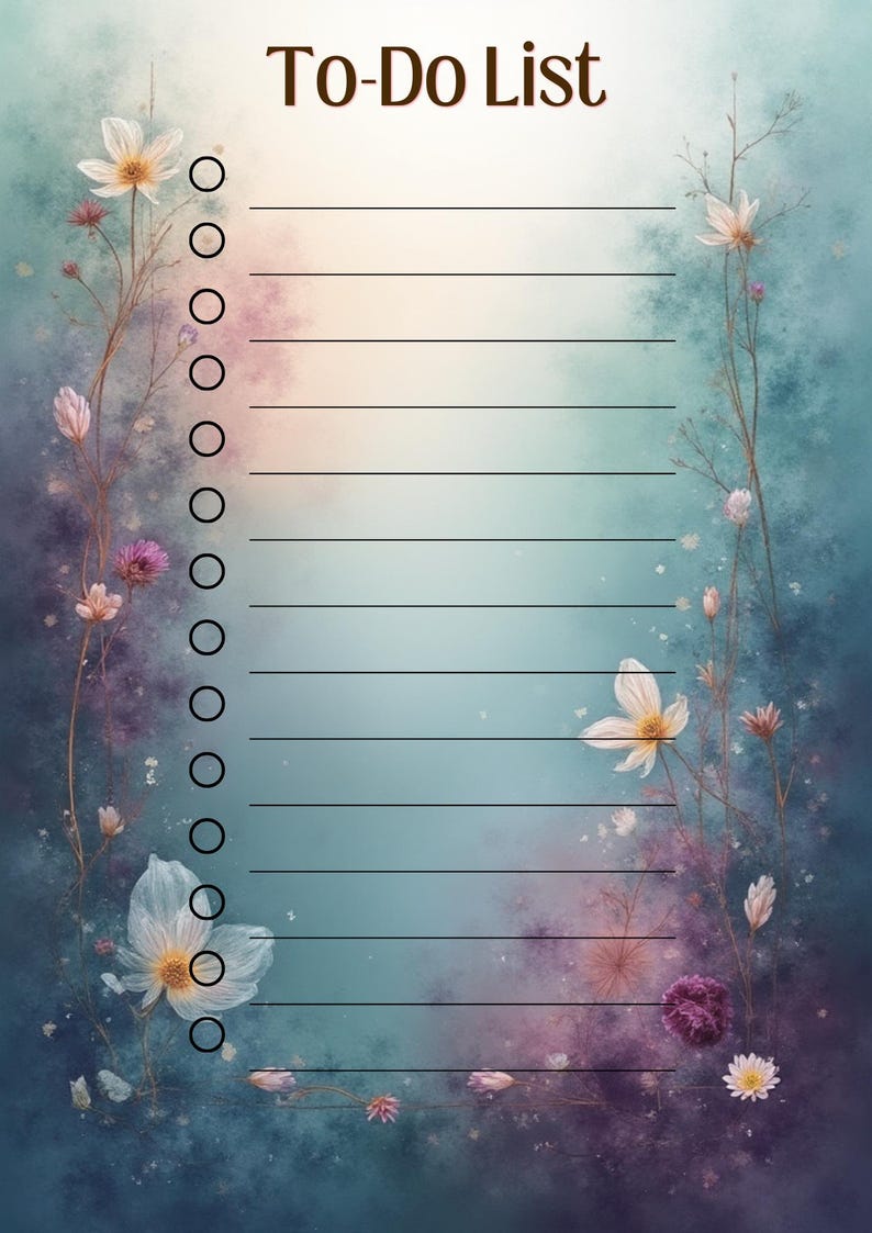 To-do List Printable Pack4 Floral Aesthetic Planner Pages,pastel Task ...