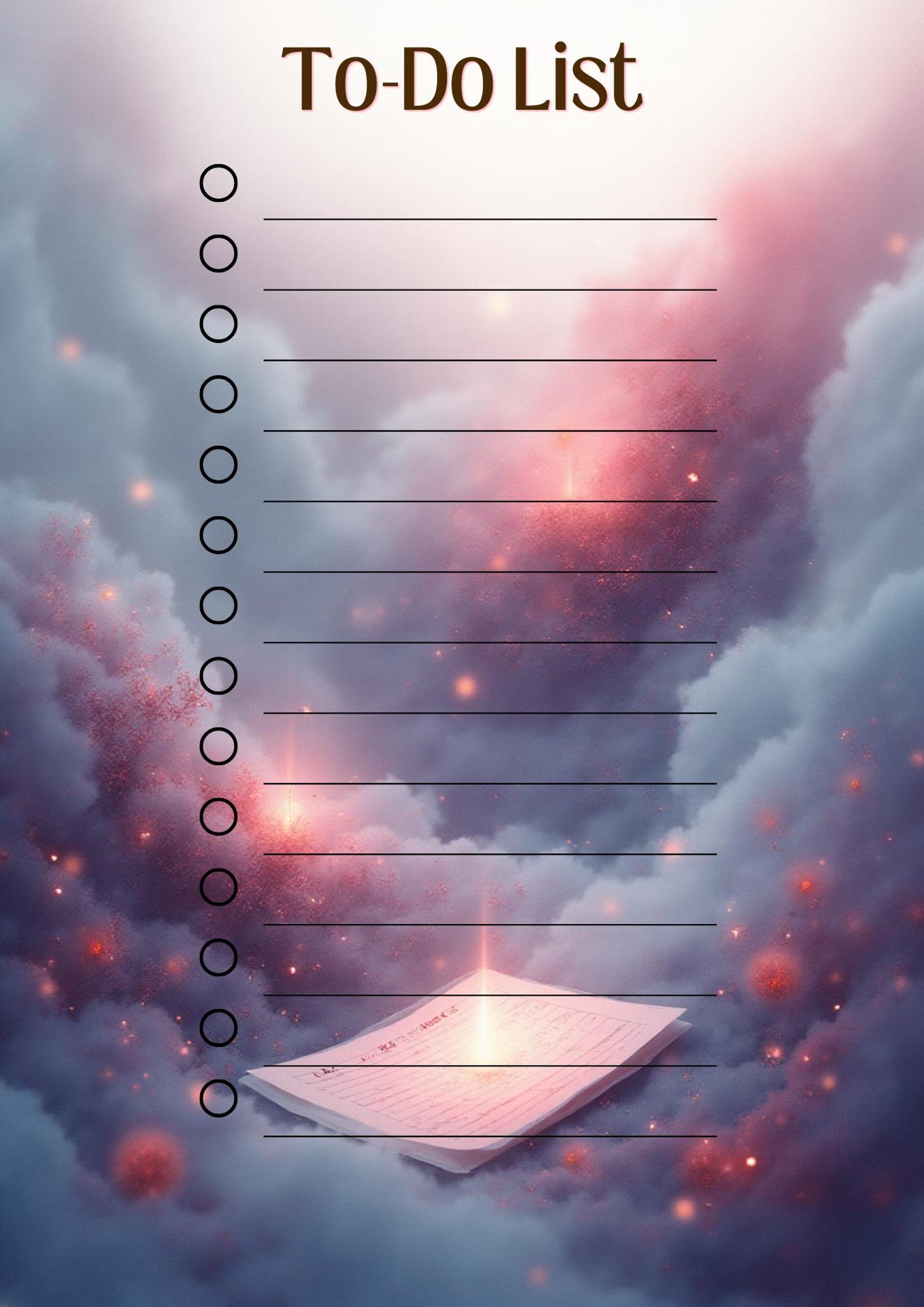 Aesthetic Cloud To-do List | Printable Daily Planner A4 A5 | Digital ...