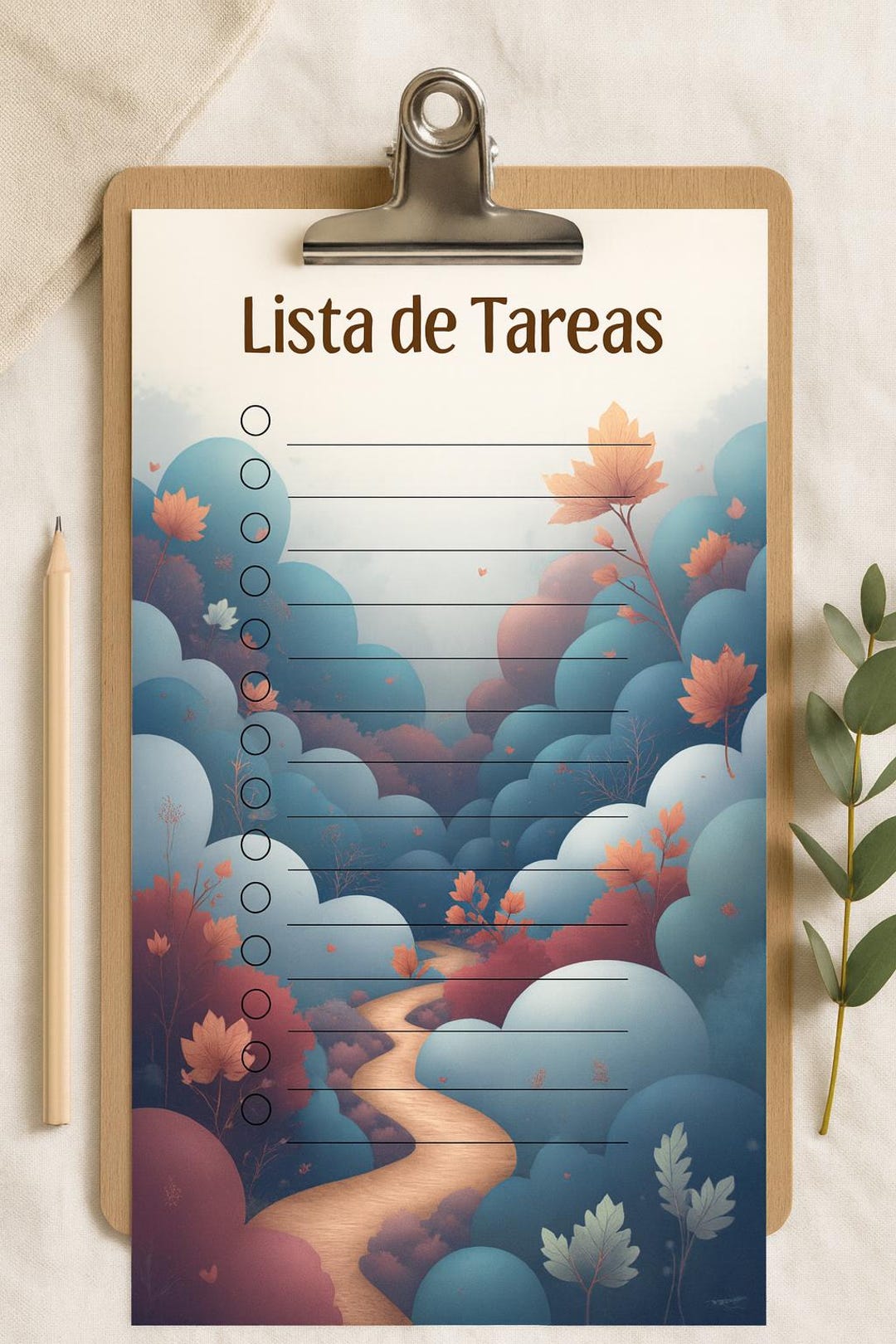 Lista De Tareas Imprimible A4 Fantasía – to Do List Hojas Y Camino ...