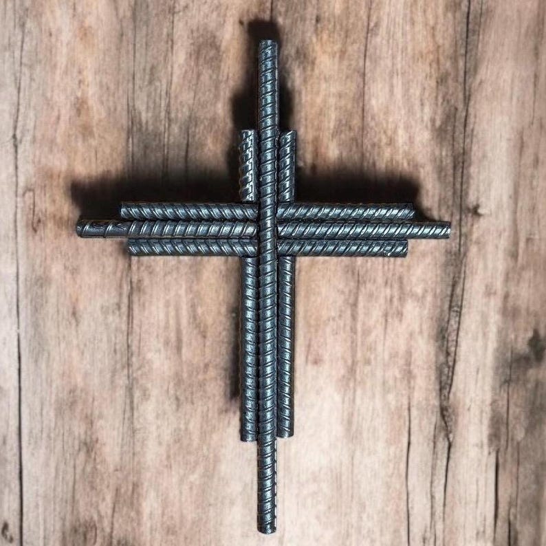 Rustic Welded Rebar Wall Cross - Industrial Faith Decor - Etsy