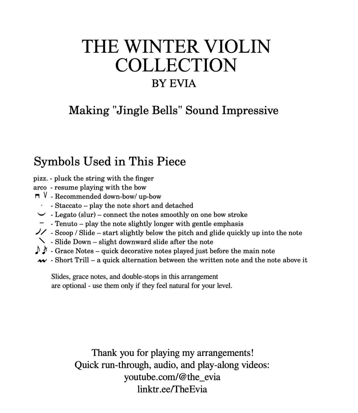 Jingle Bells Violin Sheet Music (PDF + Audio) | Beginner/intermediate ...