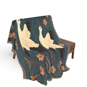 Flying Geese Pattern Woven Blanket | Vintage Floral Motif - Etsy