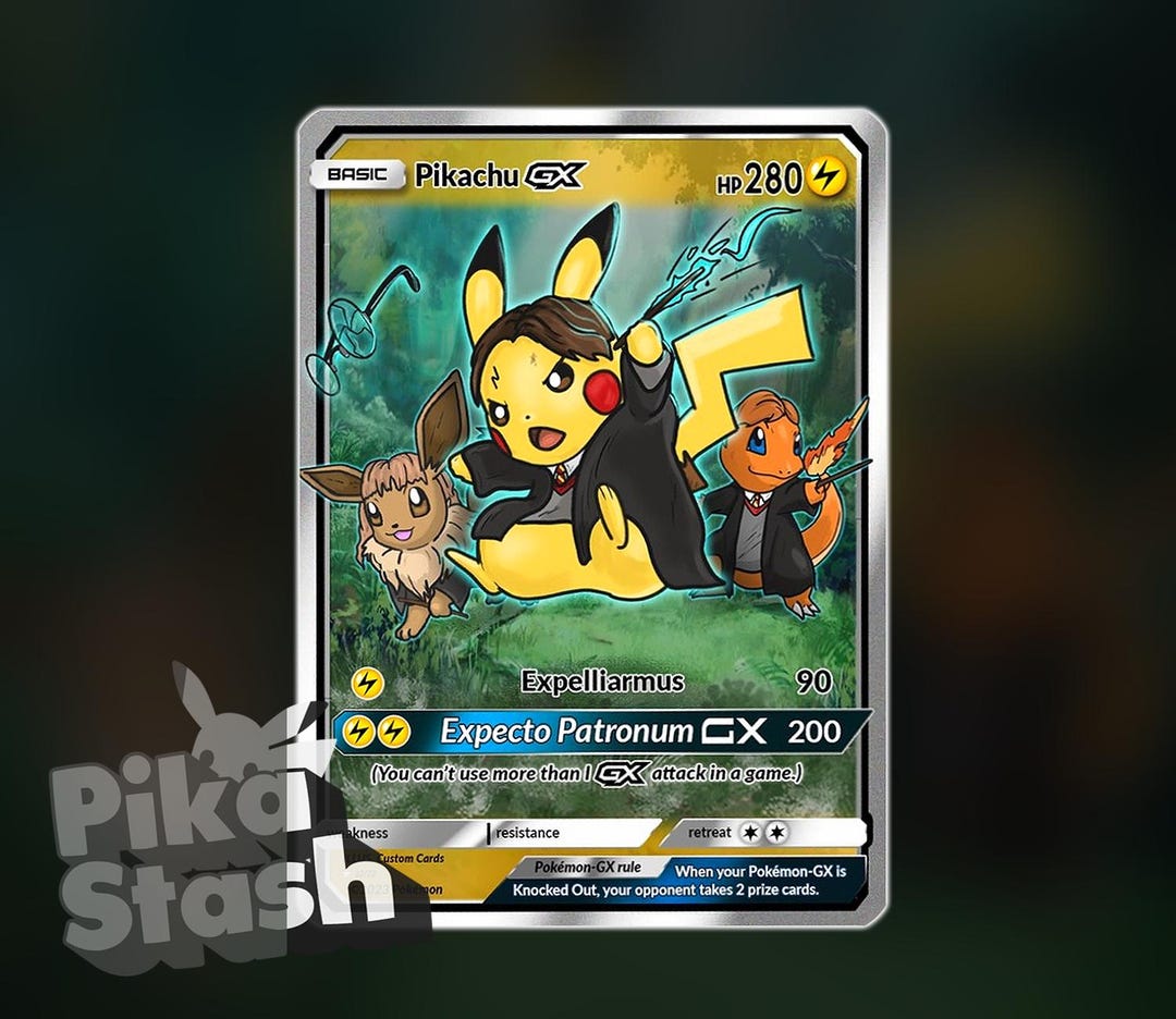 Custom Pokemon Card Pikachu Harry Potter Foil - Etsy