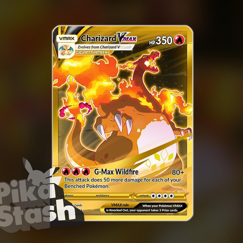 Charizard Vmax Gold - Etsy
