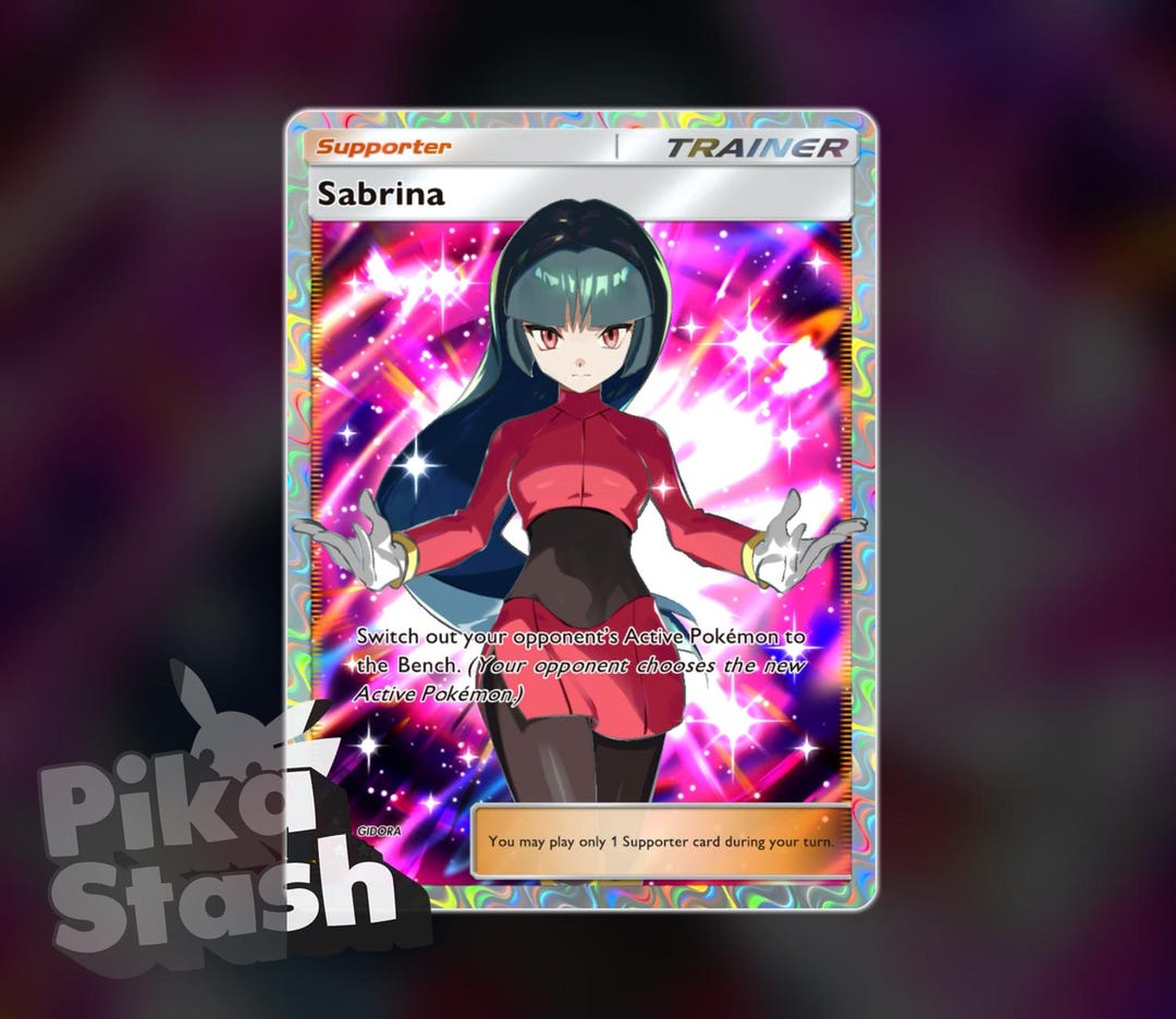 Custom Pokemon Card Trainer Sabrina TCG Pocket Foil - Etsy