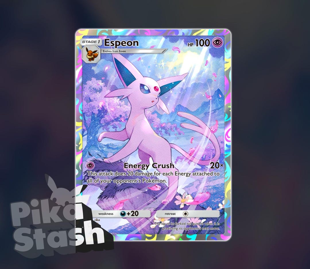 Custom Pokemon Card Espeon TCG Pocket Foil - Etsy