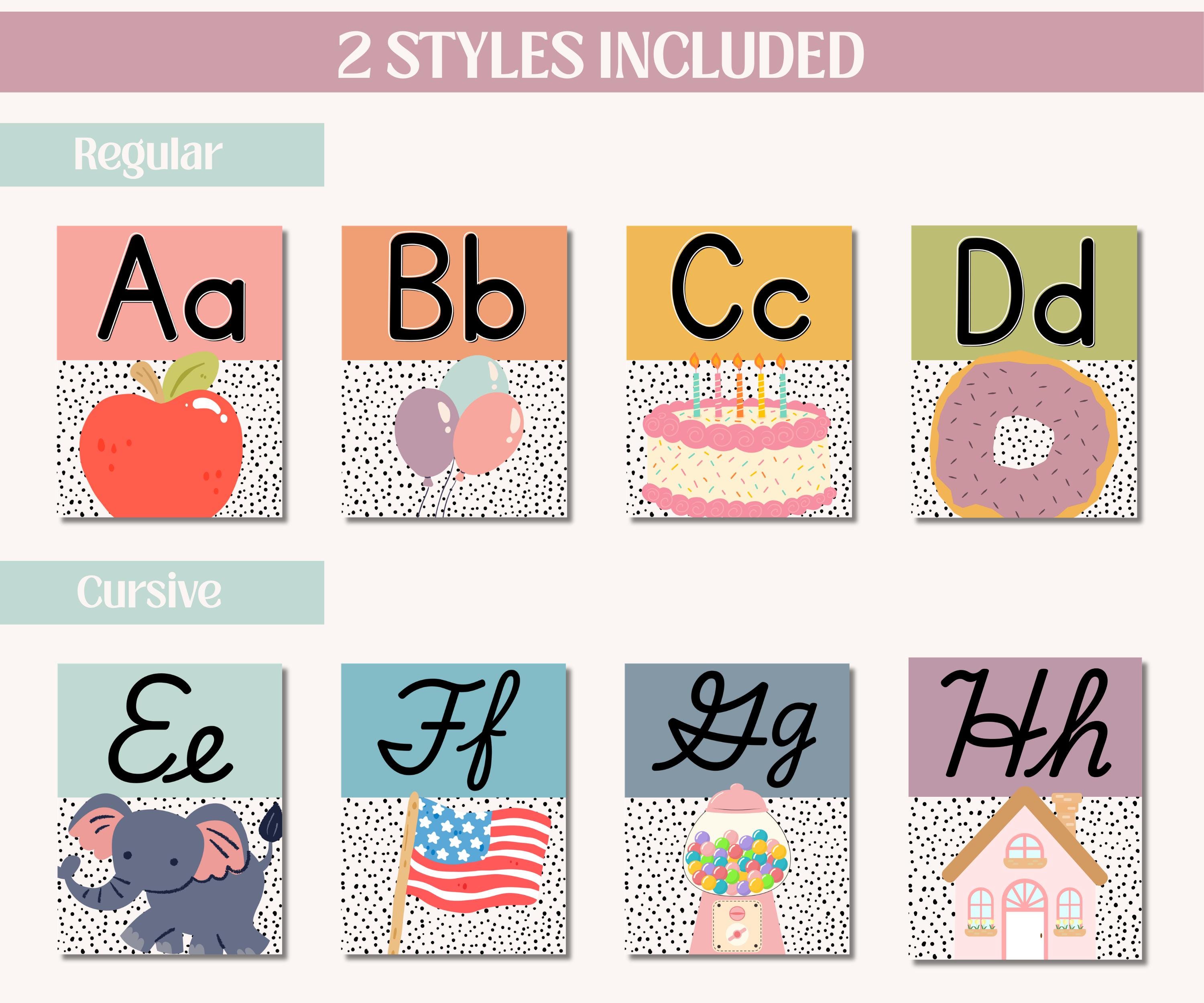 Bright Pastel Alphabet Poster – Printable Classroom ABC Wall Art for ...