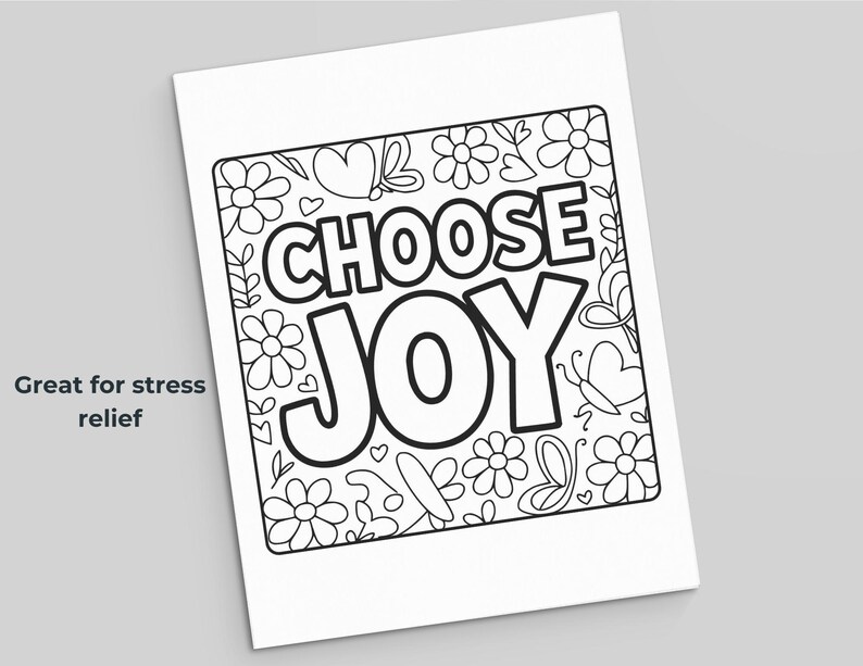 Positive Affirmation Coloring Pages Printable | Stress Relief Adult ...