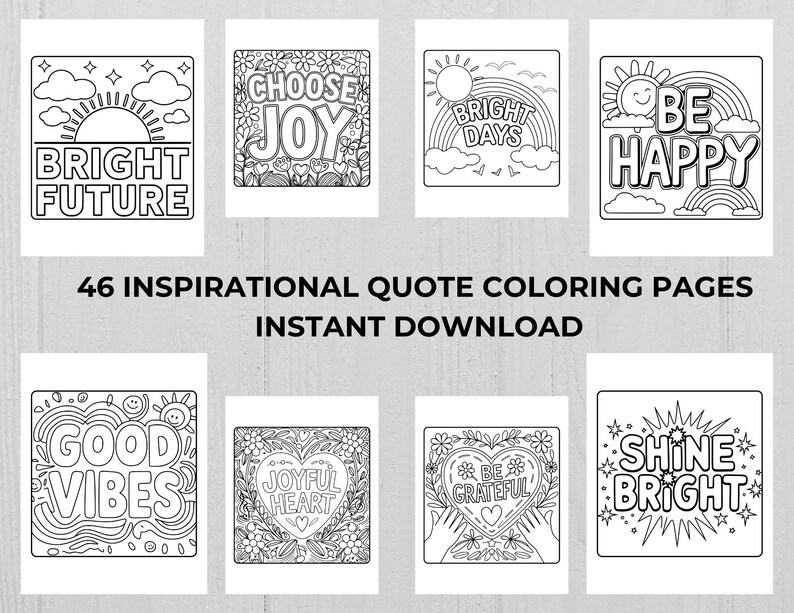 Positive Affirmation Coloring Pages Printable | Stress Relief Adult ...