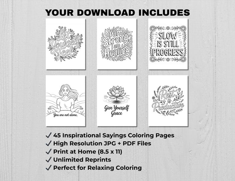 Women Mental Health Coloring Pages Printable | Self Care Affirmation ...