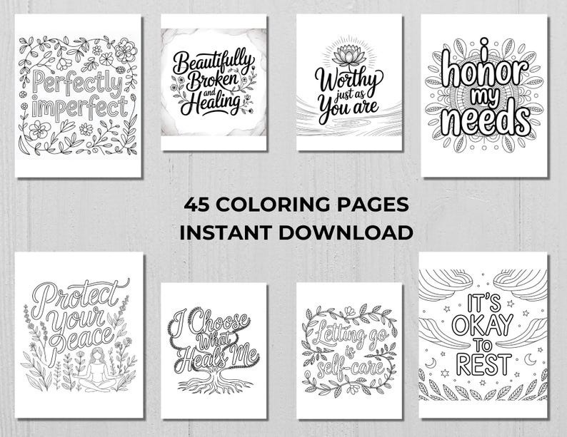 Women Mental Health Coloring Pages Printable | Self Care Affirmation ...