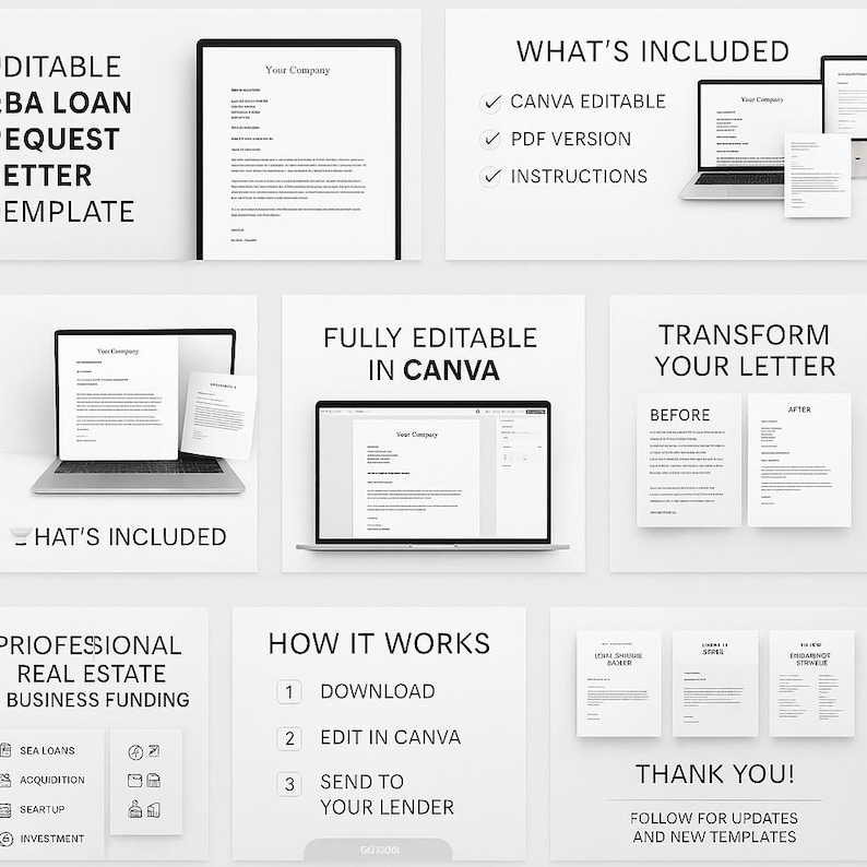 Editable SBA Loan Request Letter Template (canva, PDF) - Etsy