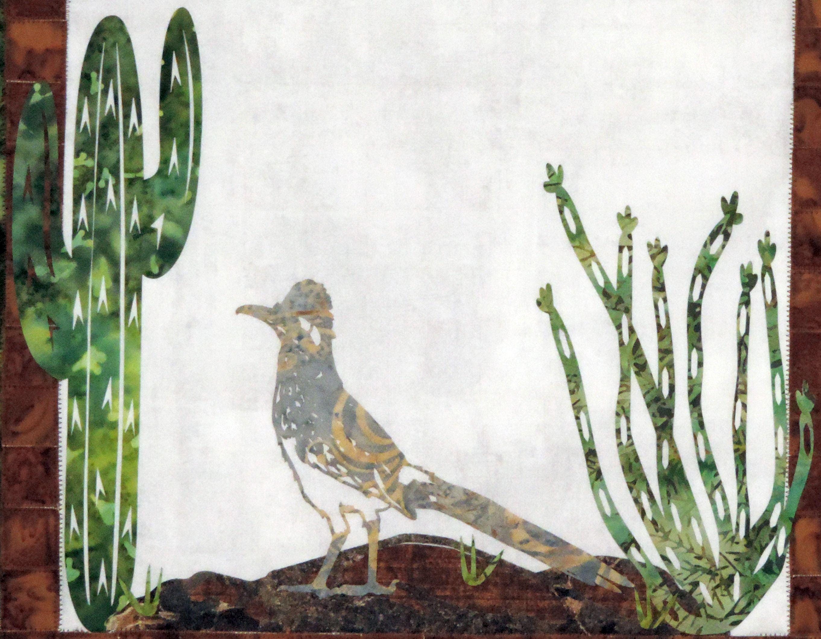 Roadrunner Cactus Laser-cut Wall Hanging Applique, Pre-fused, Pre-cut ...