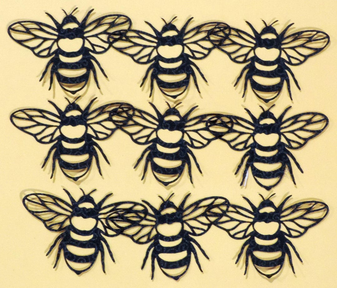 9 Bees Laser-cut, Pre-fused, Pre-cut Applique - Etsy