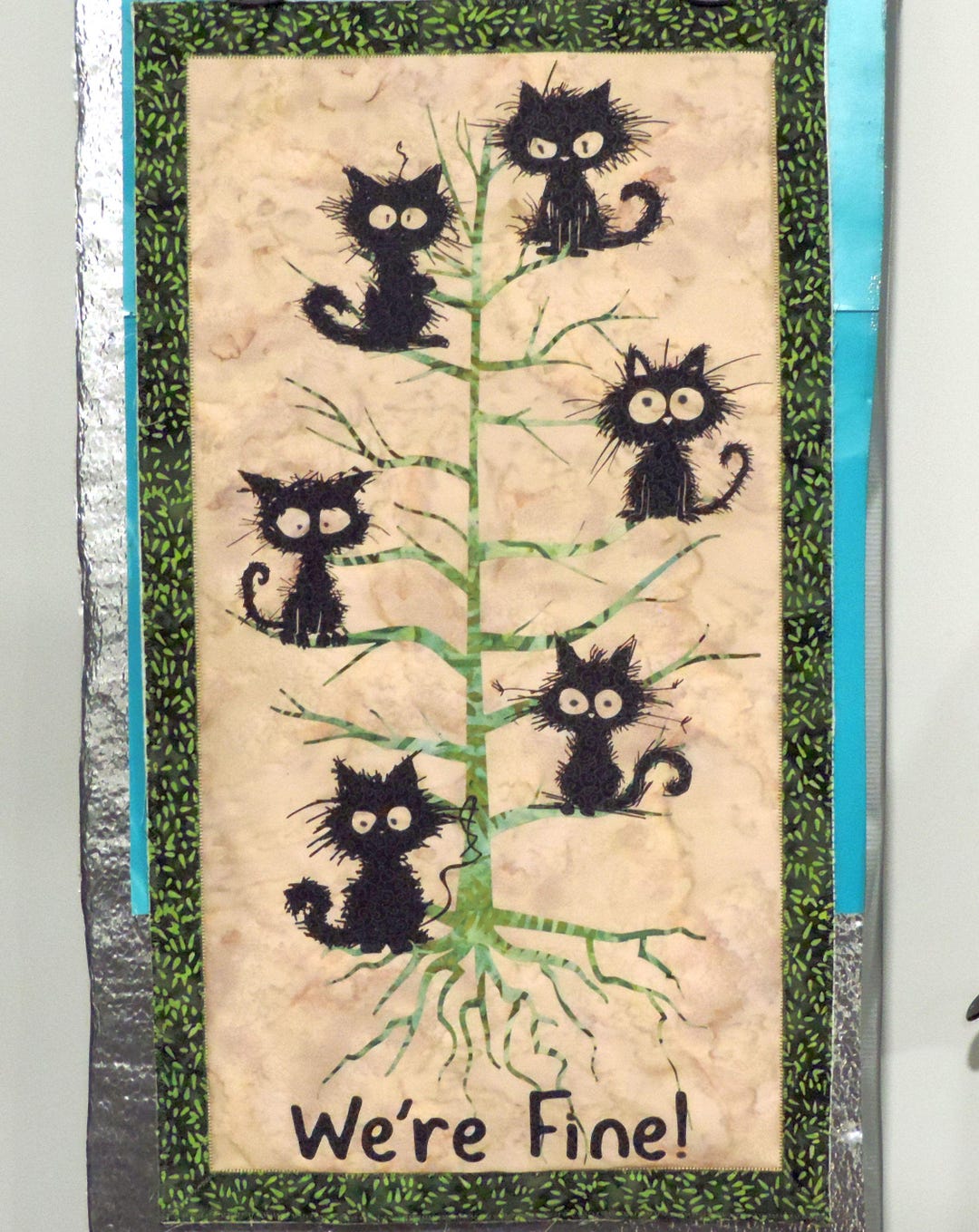 We're Fine Cats Laser-cut Wall Hanging Applique, Pre-fused, Pre-cut - Etsy