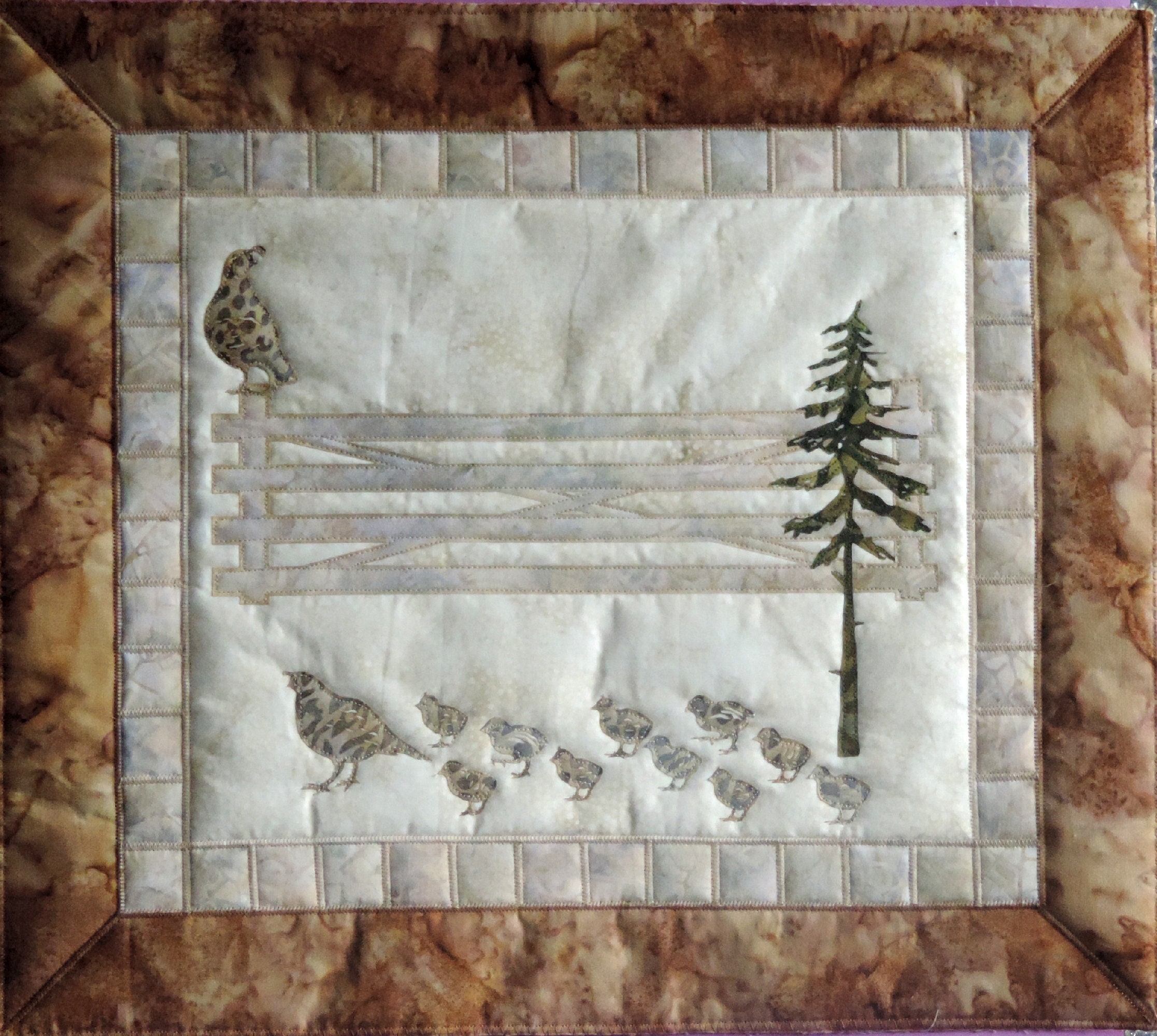 Laser-cut Applique Wall Hanging Quail W/pine Tree, Pre-fused, Pre-cut ...