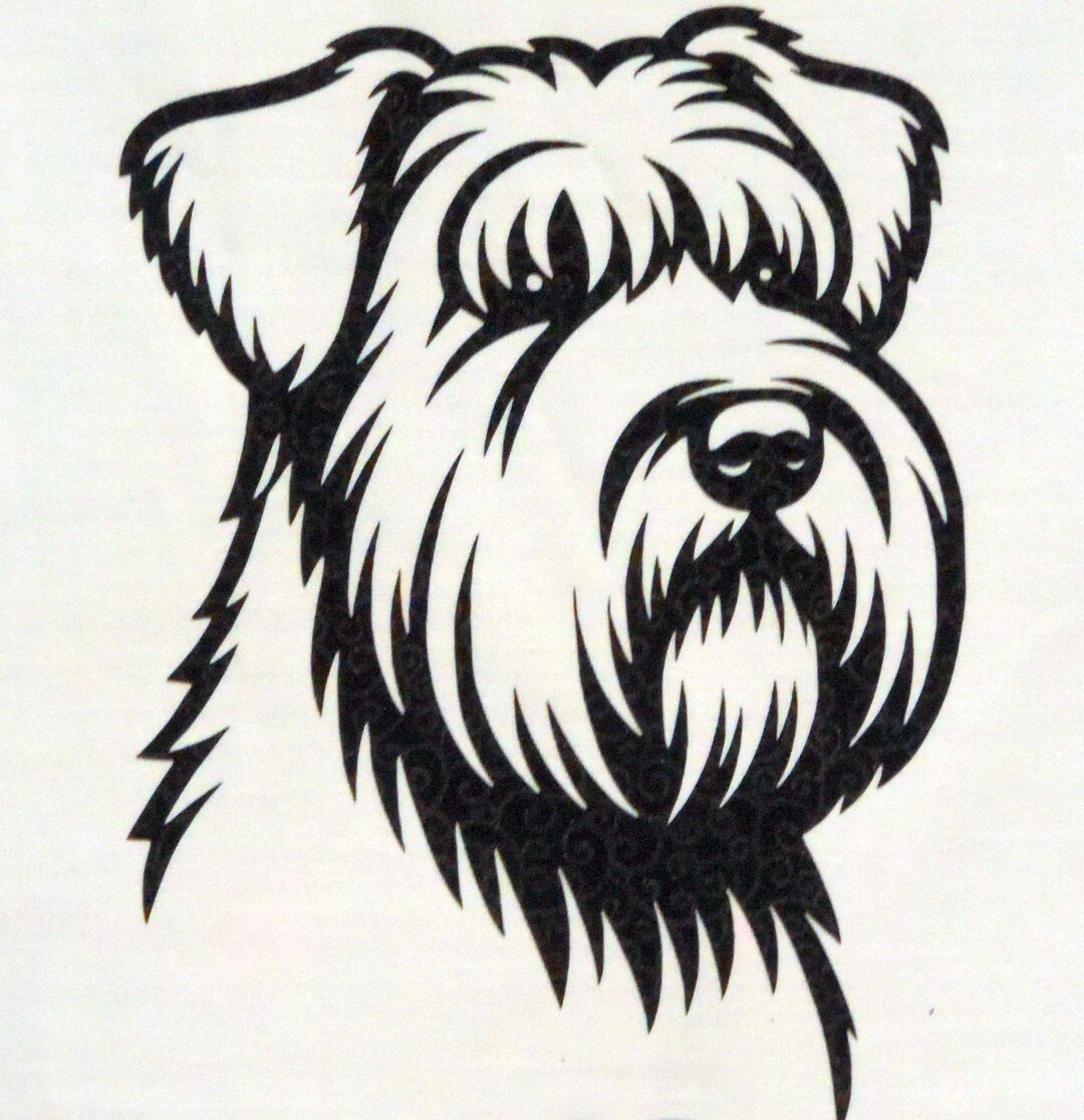 Soft Coated Wheaten Terrier Face Laser-cut, Pre-fused, Pre-cut Applique ...