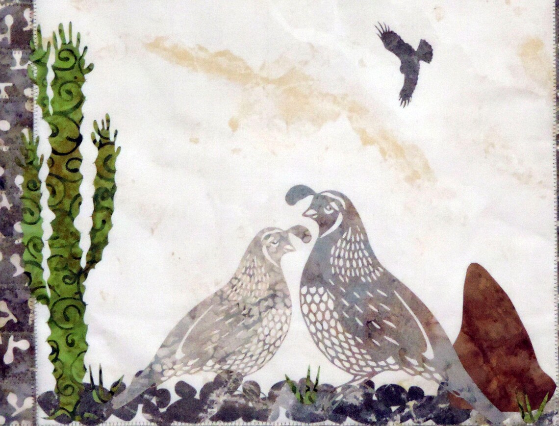 2 Quail W/cactus Laser-cut. Pre-fused, Pre-cut - Etsy