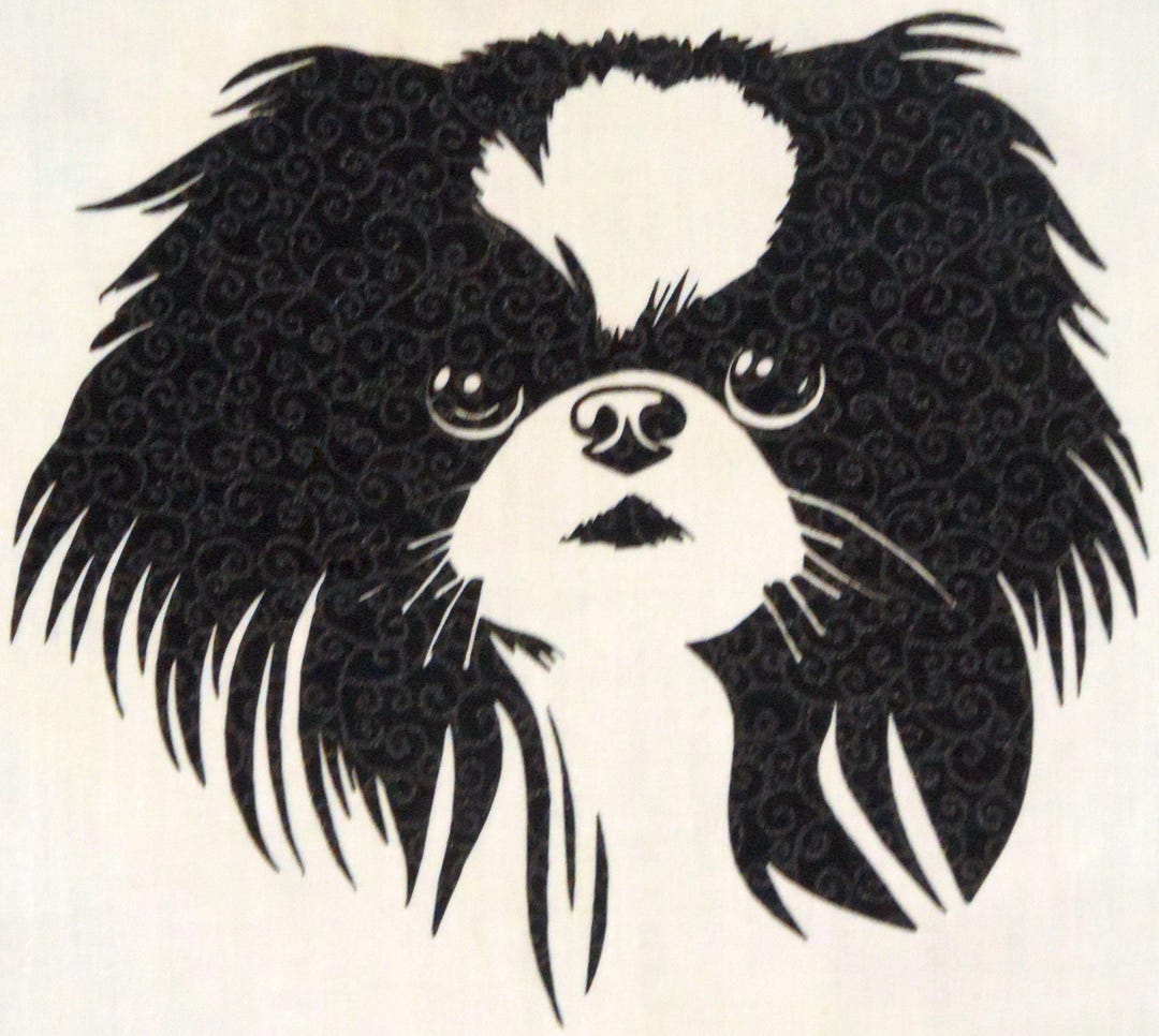 Japanese Chin Dog Face Laser-cut, Pre-fused, Pre-cut Applique - Etsy