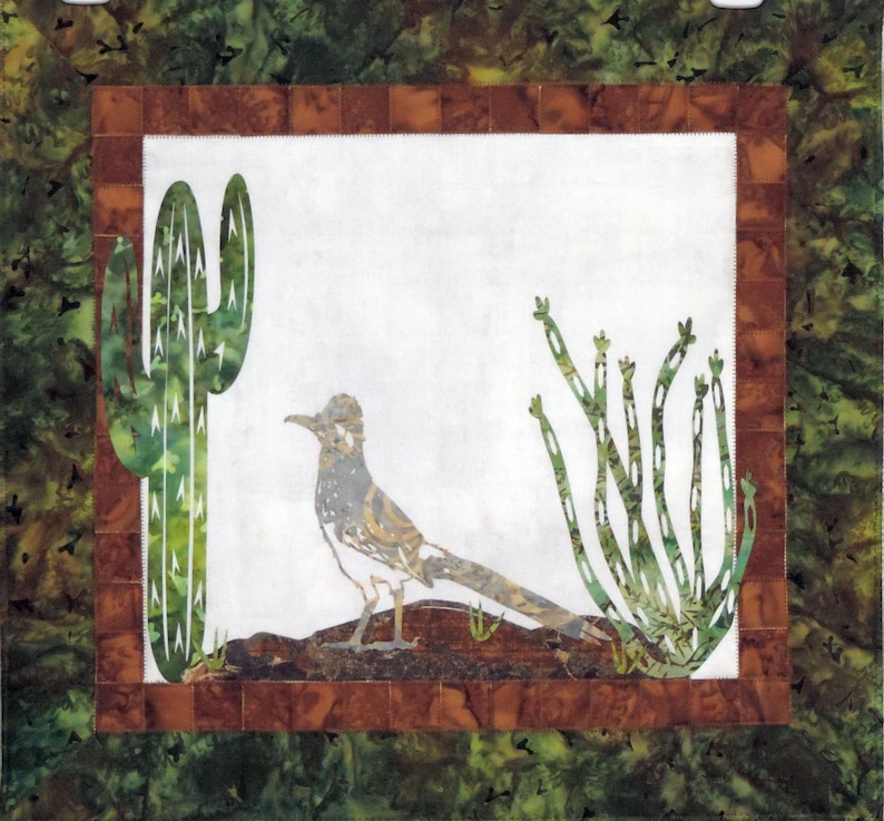 Roadrunner Cactus Laser-cut Wall Hanging Applique, Pre-fused, Pre-cut ...
