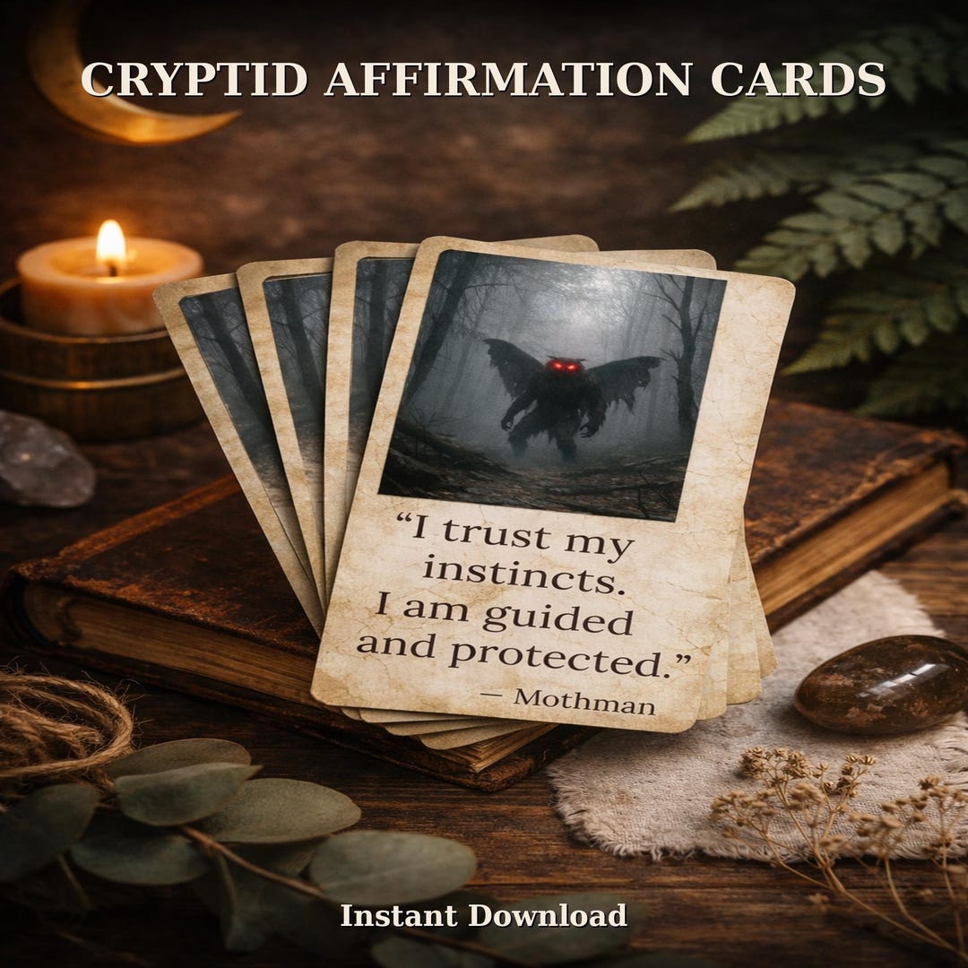 Cryptid Affirmation Cards Printable | Anxiety Relief & Positive ...