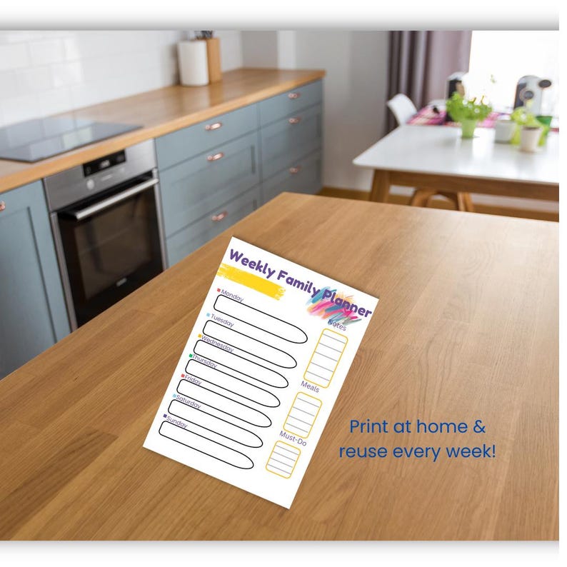 Printable Weekly Family Planner PDF | Home Organizer | Meal Planner ...