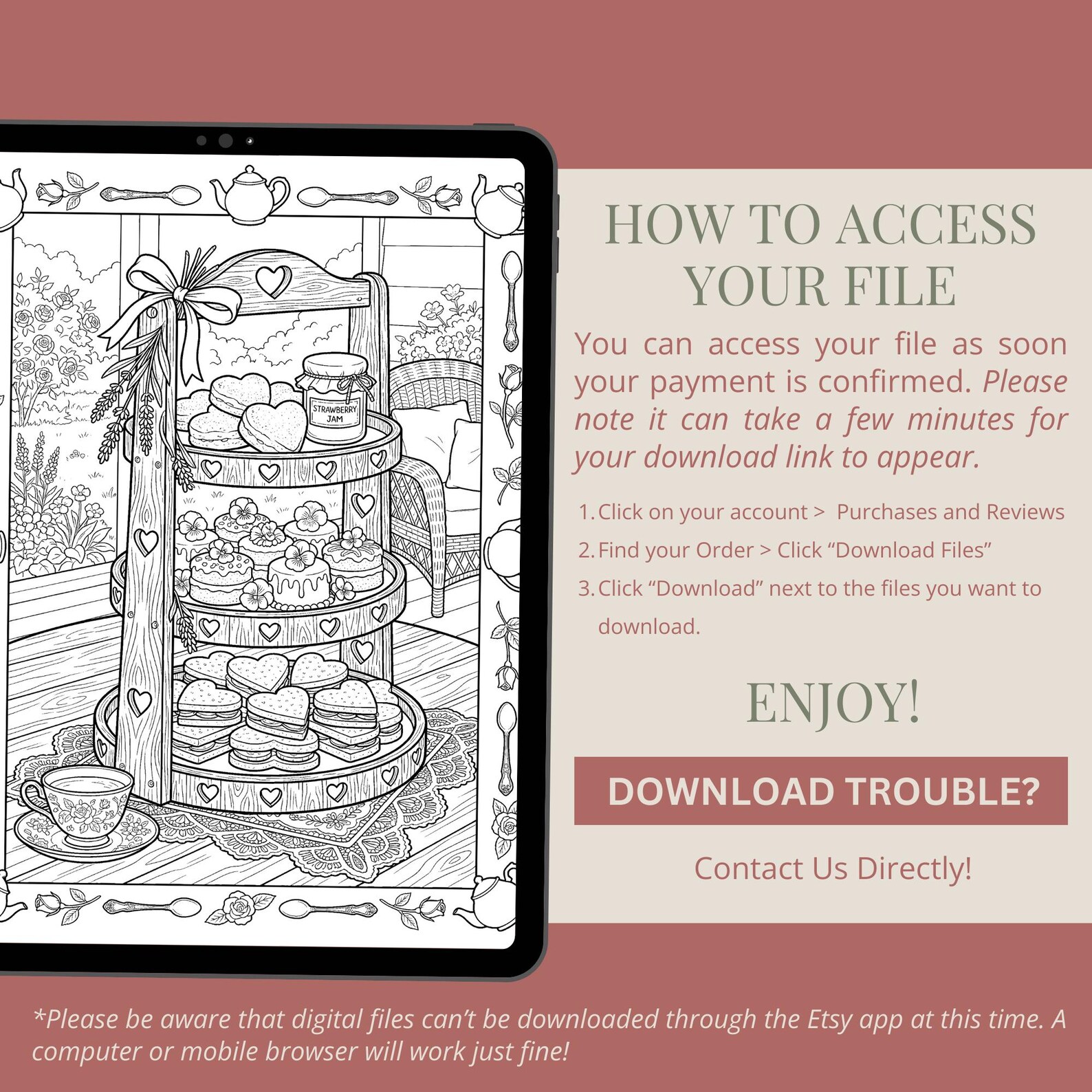 Cottagecore Valentine Coloring Book, 50 Rustic Romance Printable Adult ...