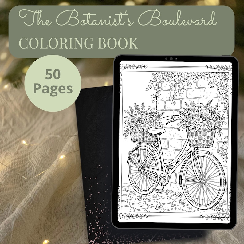 Botanist Coloring Book, 50 Greenhouse Florist Vine Printable Adult ...