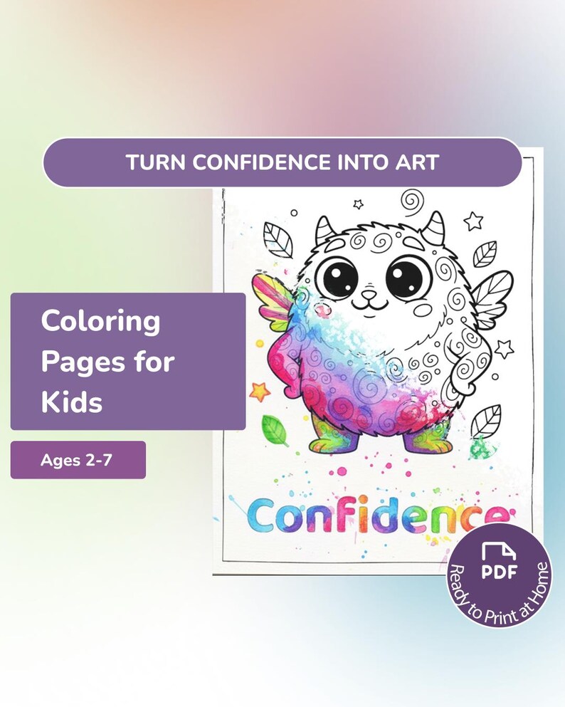 Confidence Coloring Pages for Kids – Self Esteem Activity, Positive ...