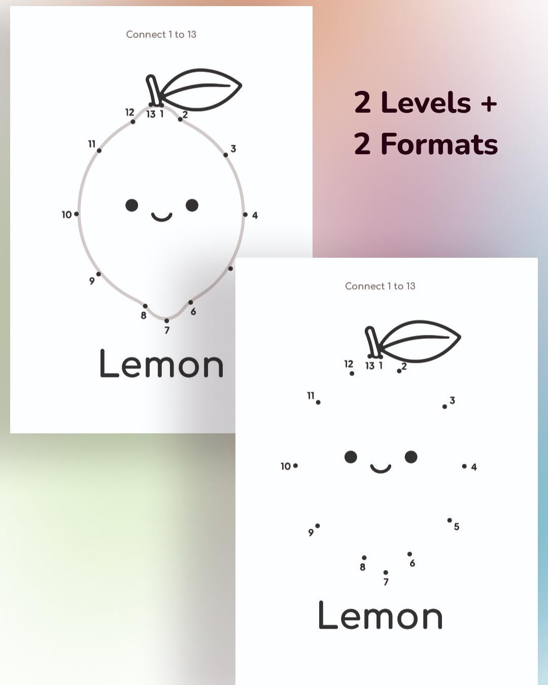 Fruit Dot to Dot Printable – Connect the Numbers Activity for Kids - Etsy