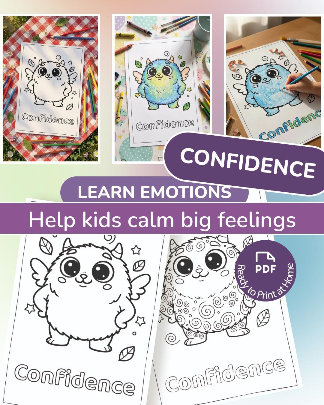Confidence Coloring Pages for Kids – Emotional Regulation Printable ...