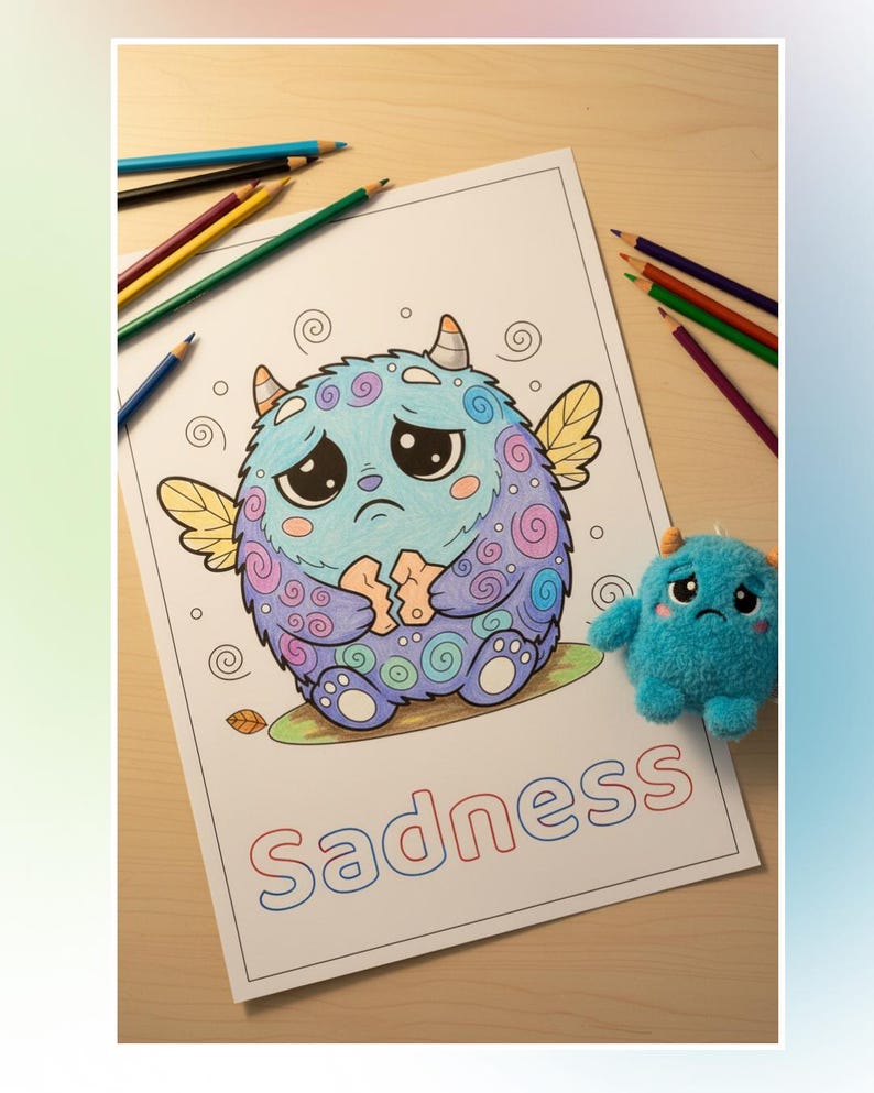 Sad Coloring Pages for Kids – Feelings Worksheet, Emotional Activity ...