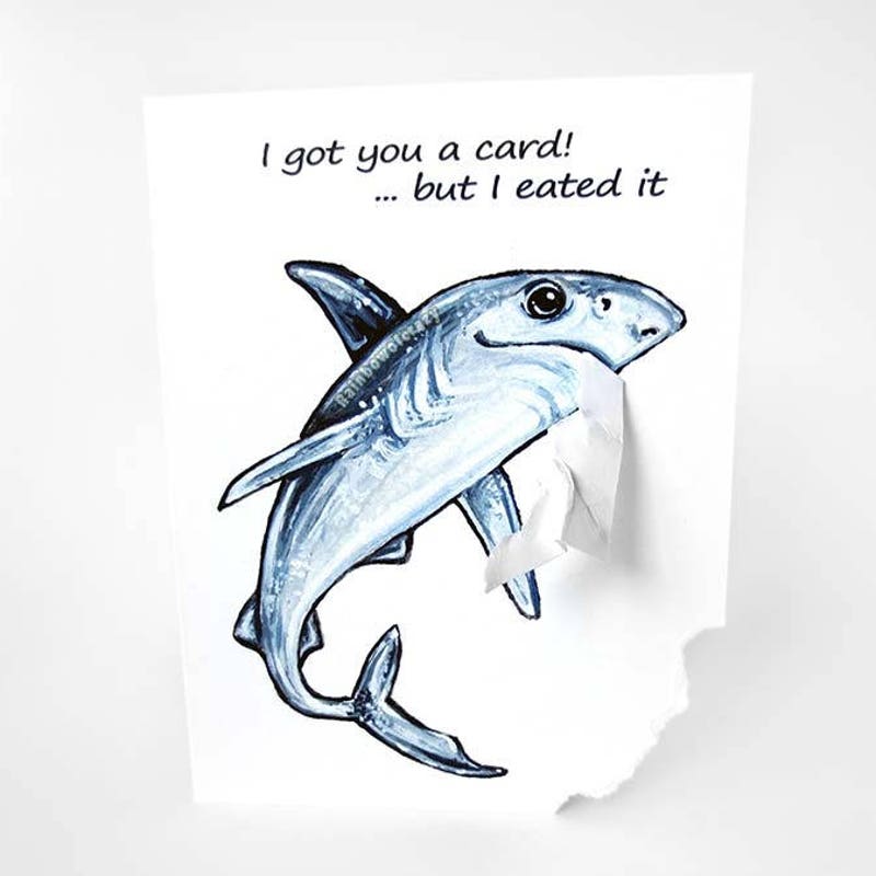 Shark Card - Etsy