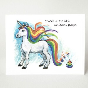 Funny Card Unicorn Poop Happy Birthday Card Thank You Card - Etsy