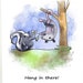 Sympathy Card, Skunk Art, Possum Artwork, Hang in There, Friendship ...