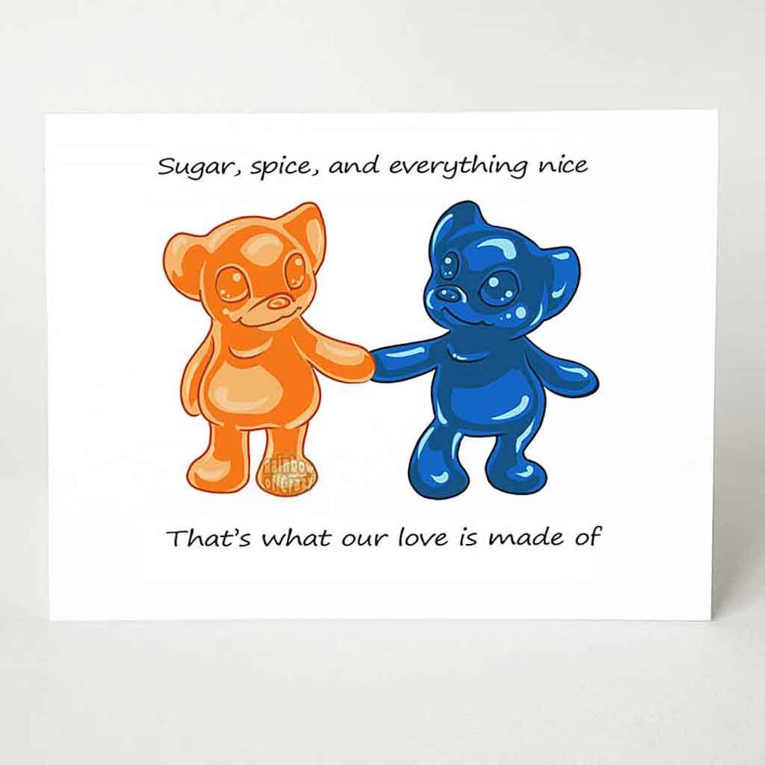 Gummy Bear Card Candy Greeting Card Personalized Message - Etsy