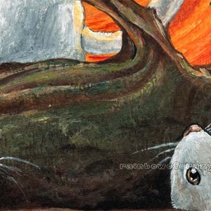 Ferret Art Print White Stoat Hierophant Tarot Card Pet | Etsy