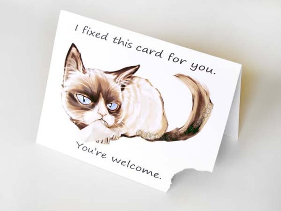 Grumpy Cat Thank You Card