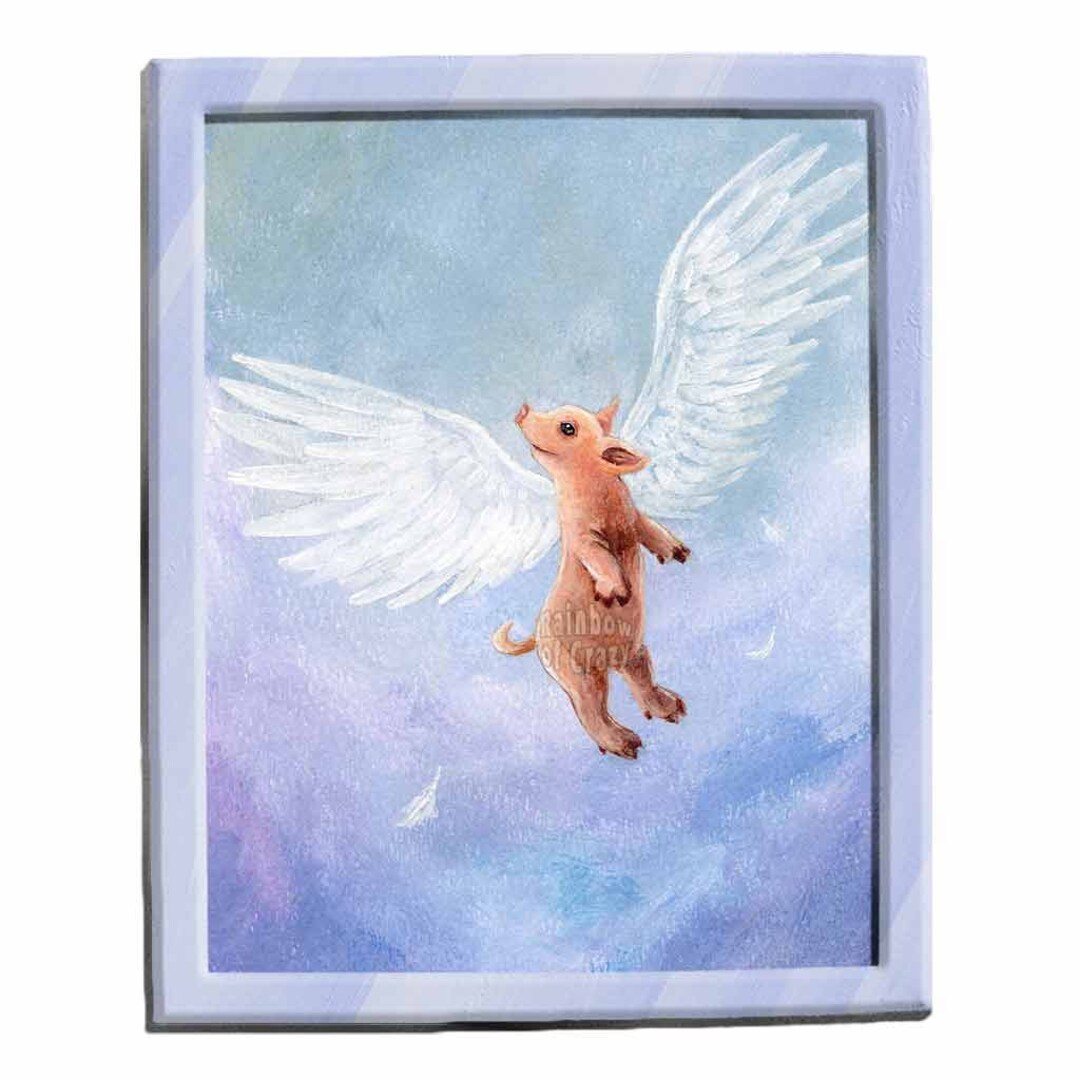 Flying Pig Print, Baby Animal, Nursery Decor, Large Wall Art, Farm ...