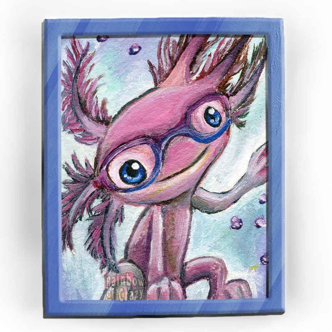 Cute Axolotl Art, Nerdy Gift for Pet Owners, Salamander Lovers, Nursery ...